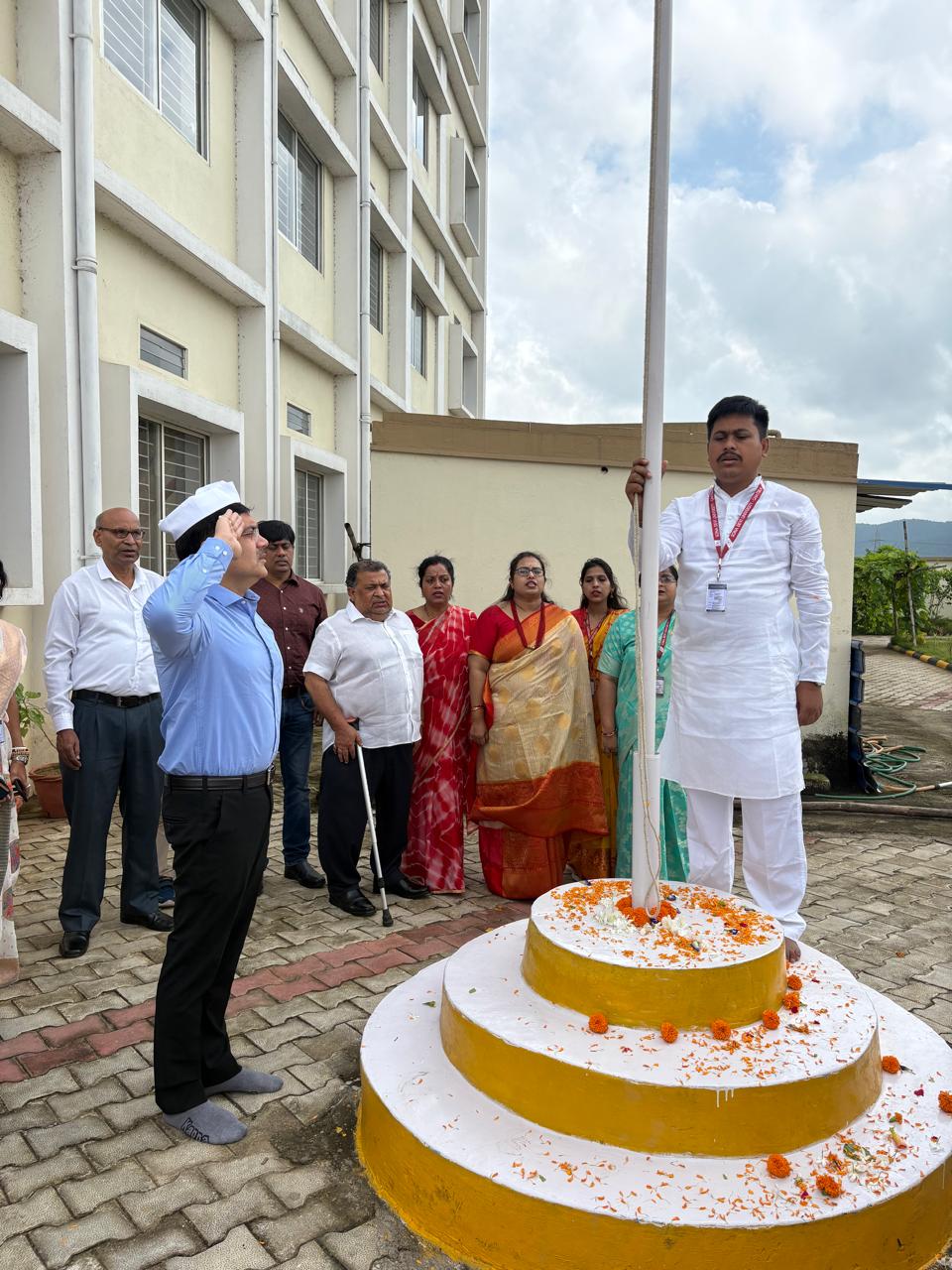 Chancellor Prabhakar Singh hoists the flag on the occasion of the 79th Independence Day at Sona ...